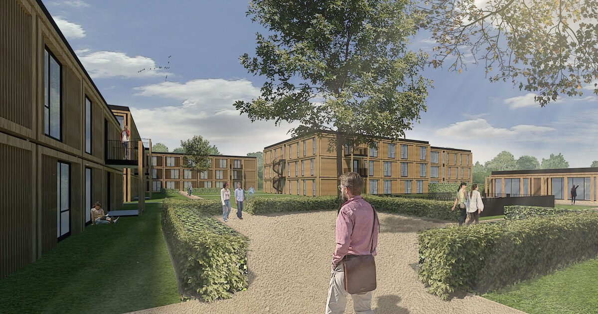 Achter de Collse Hoeve in Nuenen krijgen 574 arbeidsmigranten onderdak ...