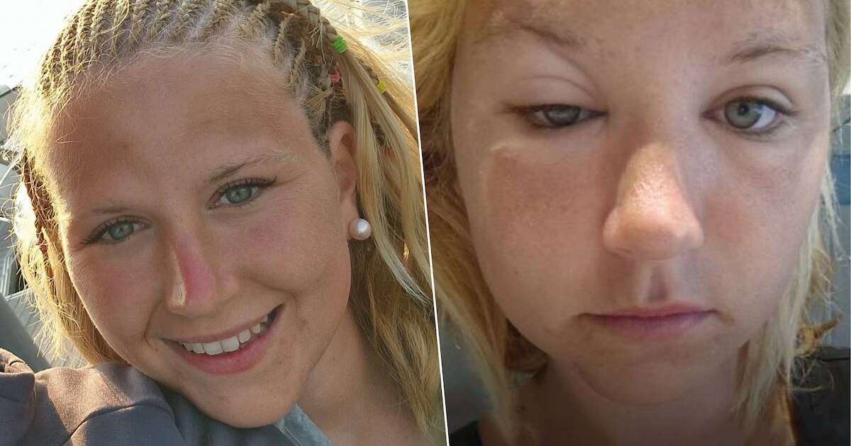 Gezicht Mariella zwelt helemaal op nadat ze haar laat vlechten op ...