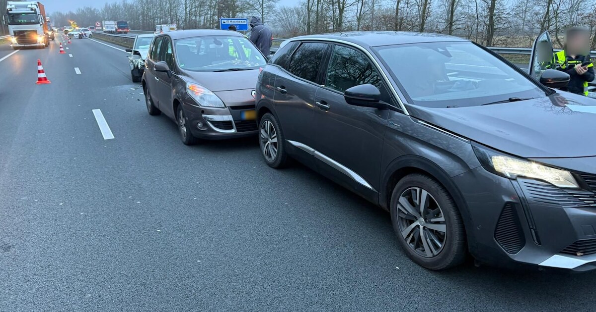 Botsing met drie voertuigen op A2 bij Maarheeze: weg richting Eindhoven weer vrij gegeven | 112 ...