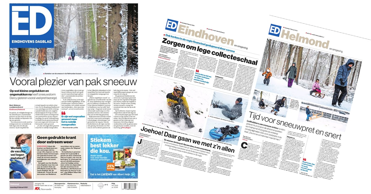 Het Eindhovens Dagblad wordt vandaag minder goed bezorgd vanwege ...