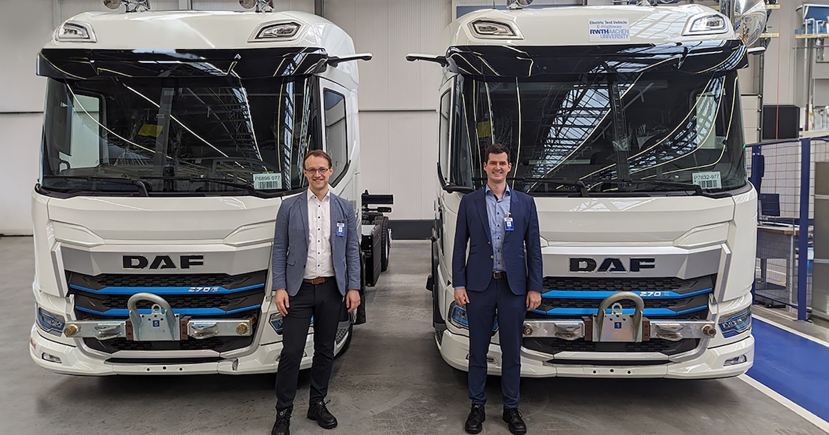 Een DAF elektrisch laten rijden aan een bovenlei­ding? Duitse onderzoe ...