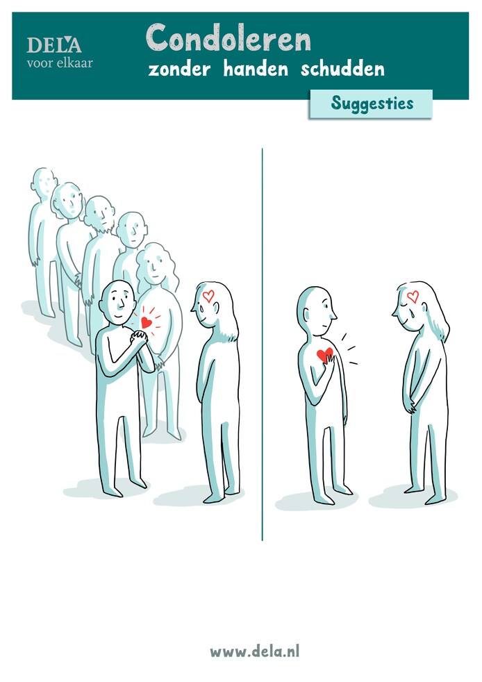 Geen handen schudden, maar wel een handkus tijdens condoleren ...