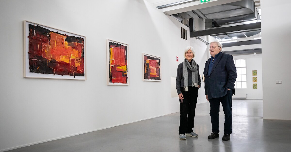 Kunstenaars Ria van Eyk en Theo Kuijpers (85) denken er niet over om met pensioen te gaan ...