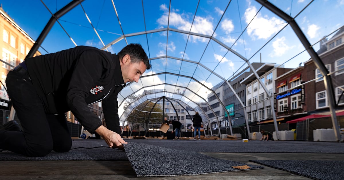 Overkapping terrassen op Markt bijna klaar: ‘Ik schrok zelf ook van die ...