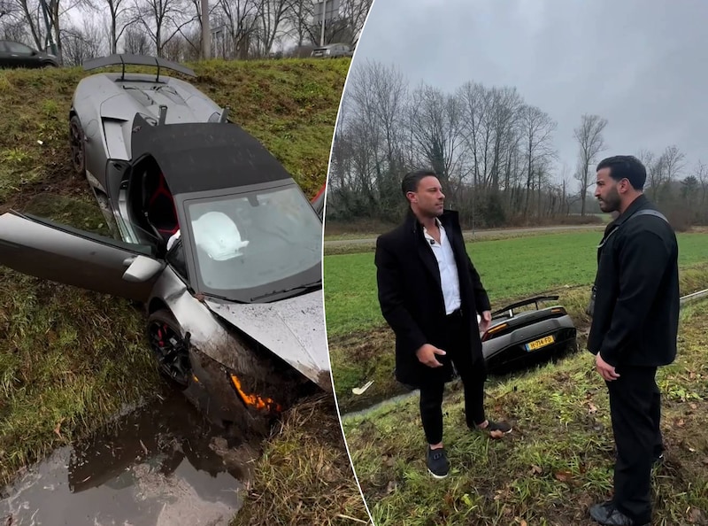 Bekende miljonair belandt met peperdure Lamborghi­ni in het water in ...