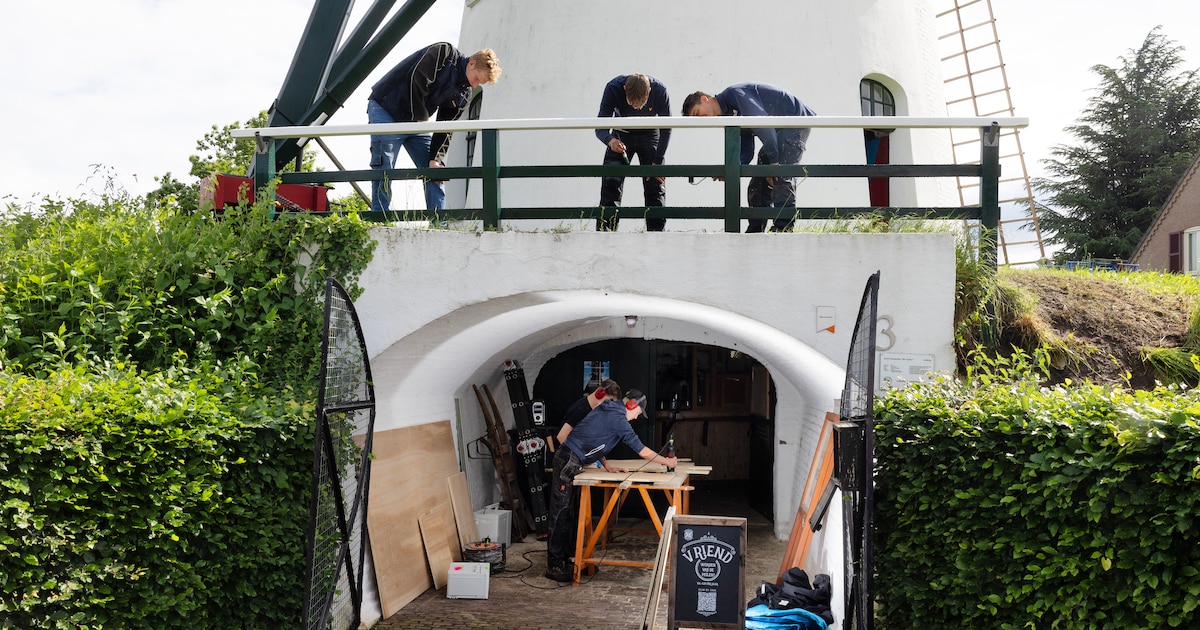 Acht jongeren knappen de oude molen ’t Nupke op: ‘Muziekje erbij, want ...