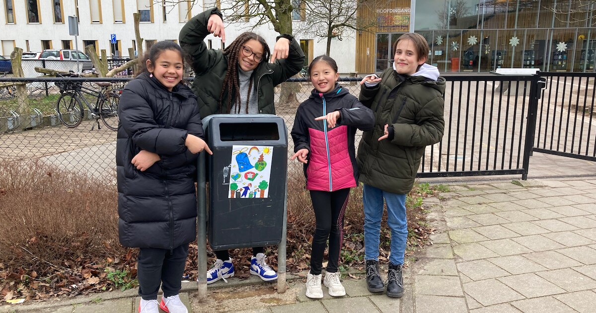 Basisschool de Boog in actie tegen zwerfafval in de wijk: prullenbakken ...