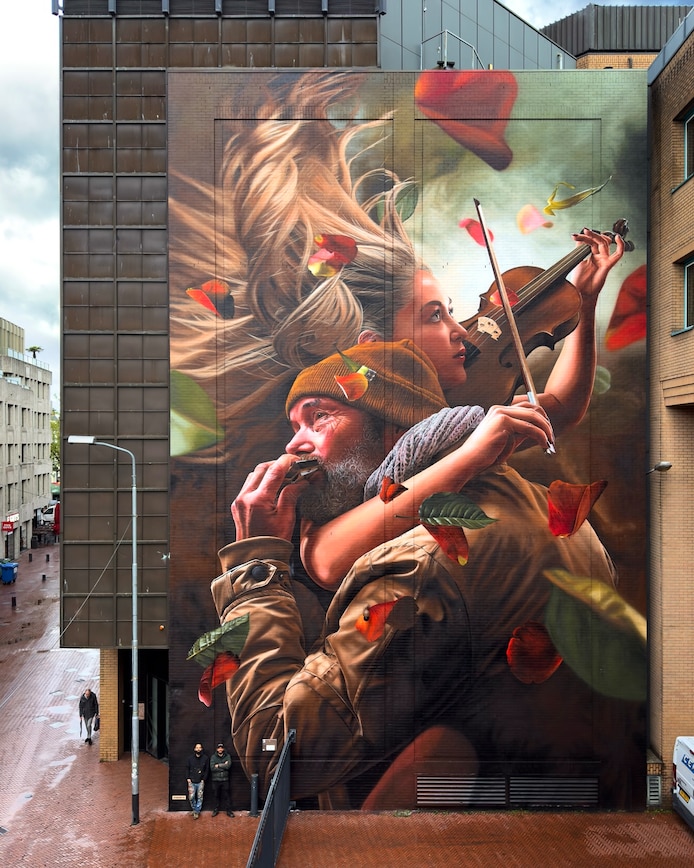 Muurschildering van Studio Giftig met Veldhovense vader Bert en dochter Luka uitgeroepen tot ...