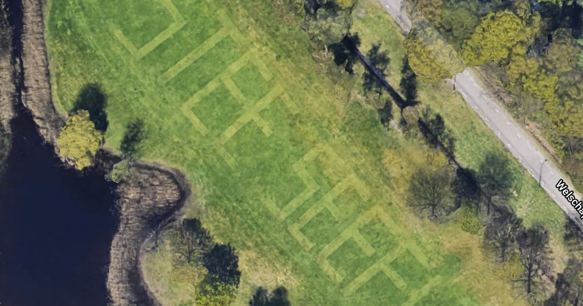 Google ziet alles, zelfs de gemaaide boodschap op Golfbaan Welschap ...