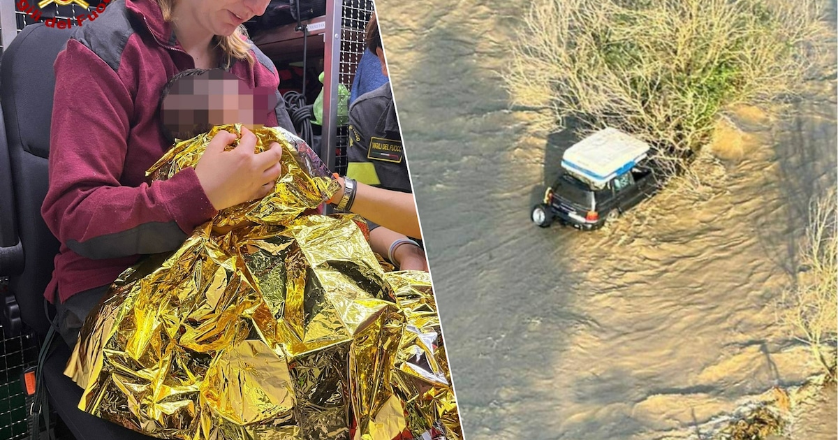 Belgisch stel en hun baby op nippertje gered uit kolkende rivier in ...