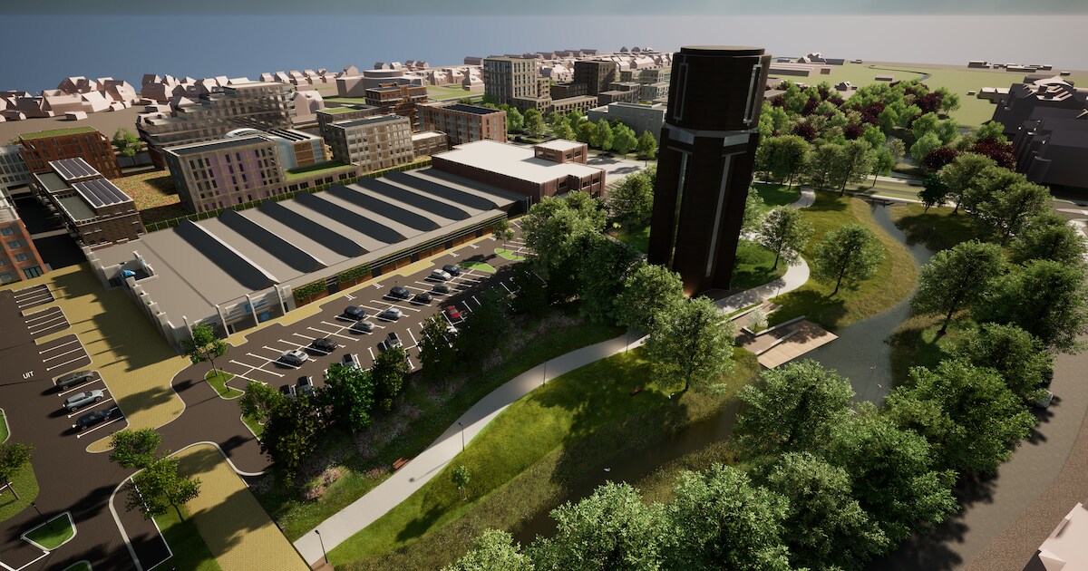 Beton en gratis parkeerplaatsen bij watertoren in Helmond verdwijnen ...