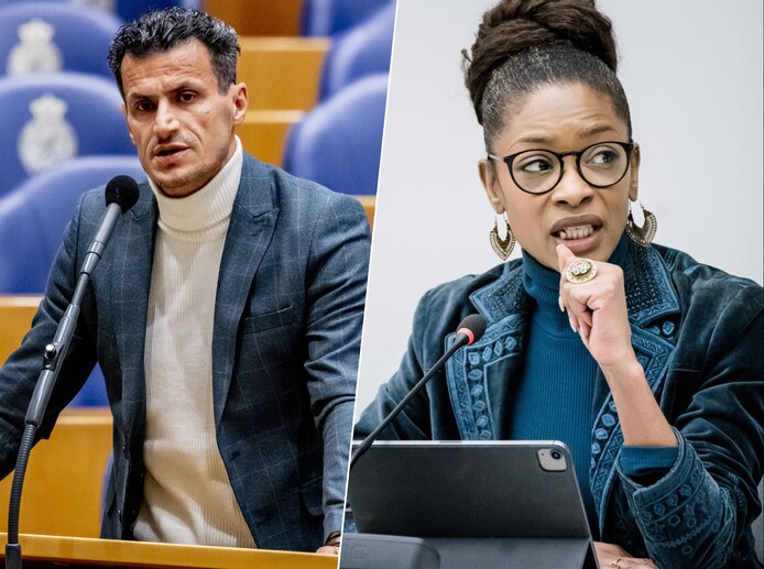 Bij1-lijsttrekker Sylvana Simons en Denk-voorman Farid Azarkan stappen ...