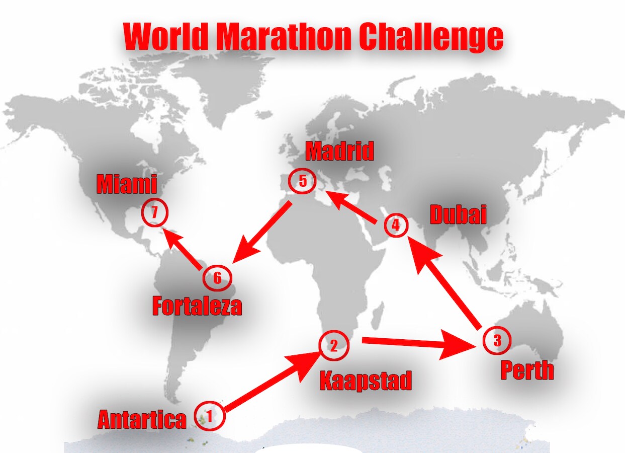 Spaanse loopt zeven marathons in zeven dagen op zeven continenten en ...